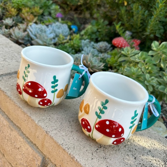 LANG | Dining | Lang Hand Painted Mushroom Mug Set Of 2 Vintage Retro ...